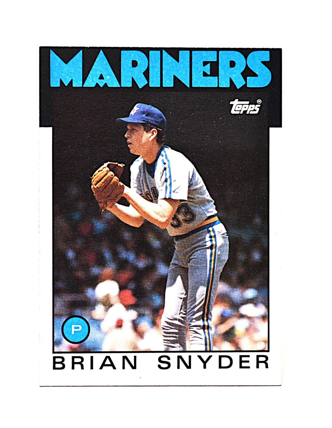 Barry Snyder 1986 Topps Baseball Card: Mariners Pitcher, Vintage Sports ...