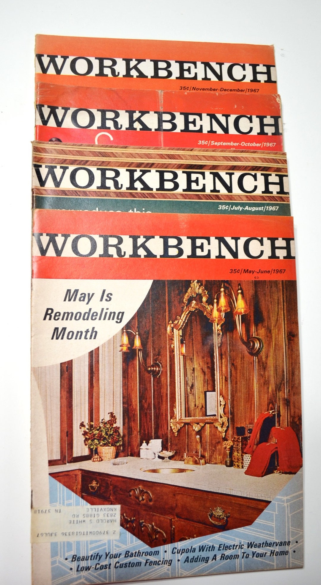 Workbench Magazine Lot of 4 1967 Woodworking DIY Projects Plans Paper ...