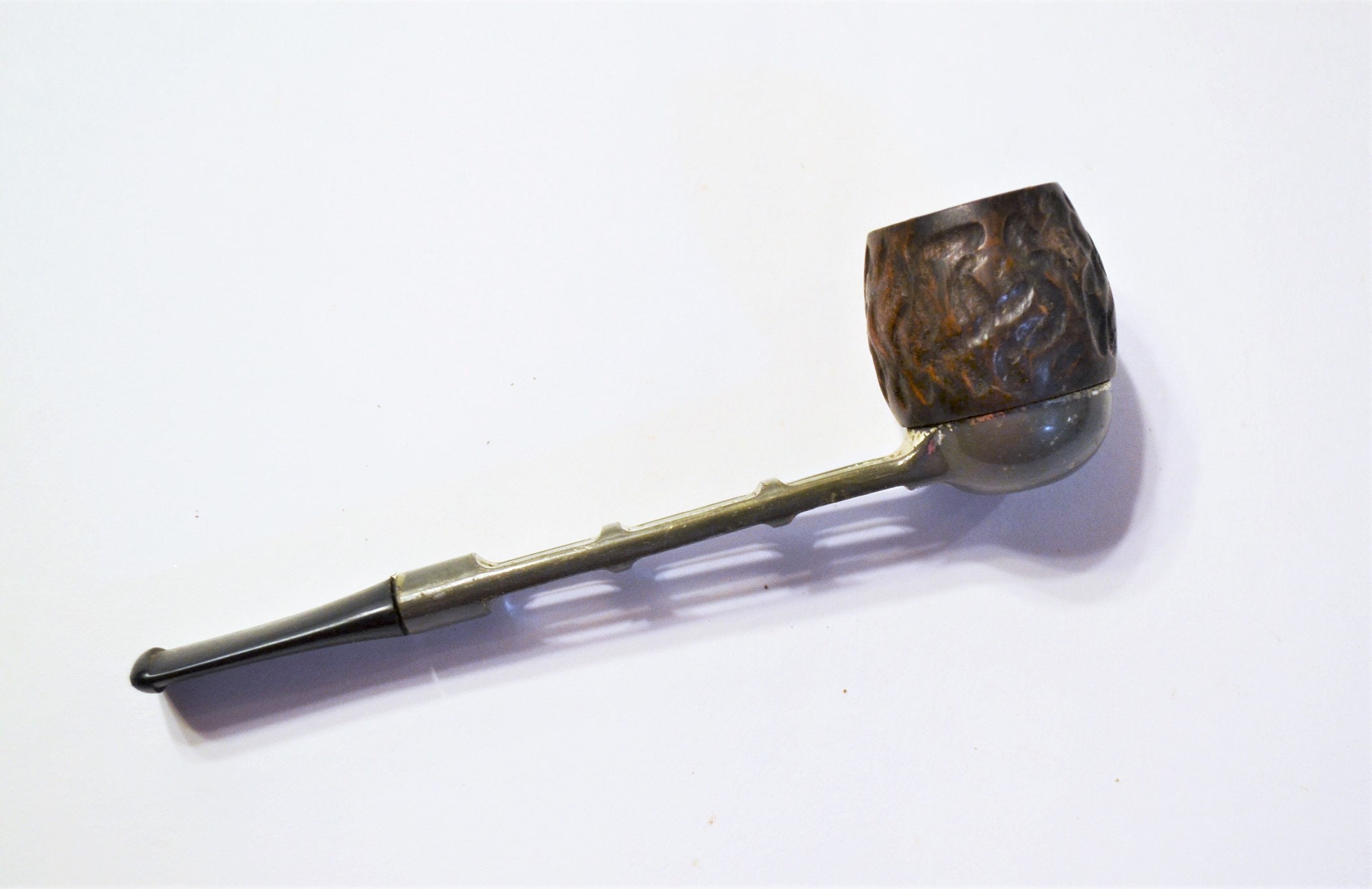Art & Collectibles metal tobacco pipe Viking metal and wood pipe Estate ...