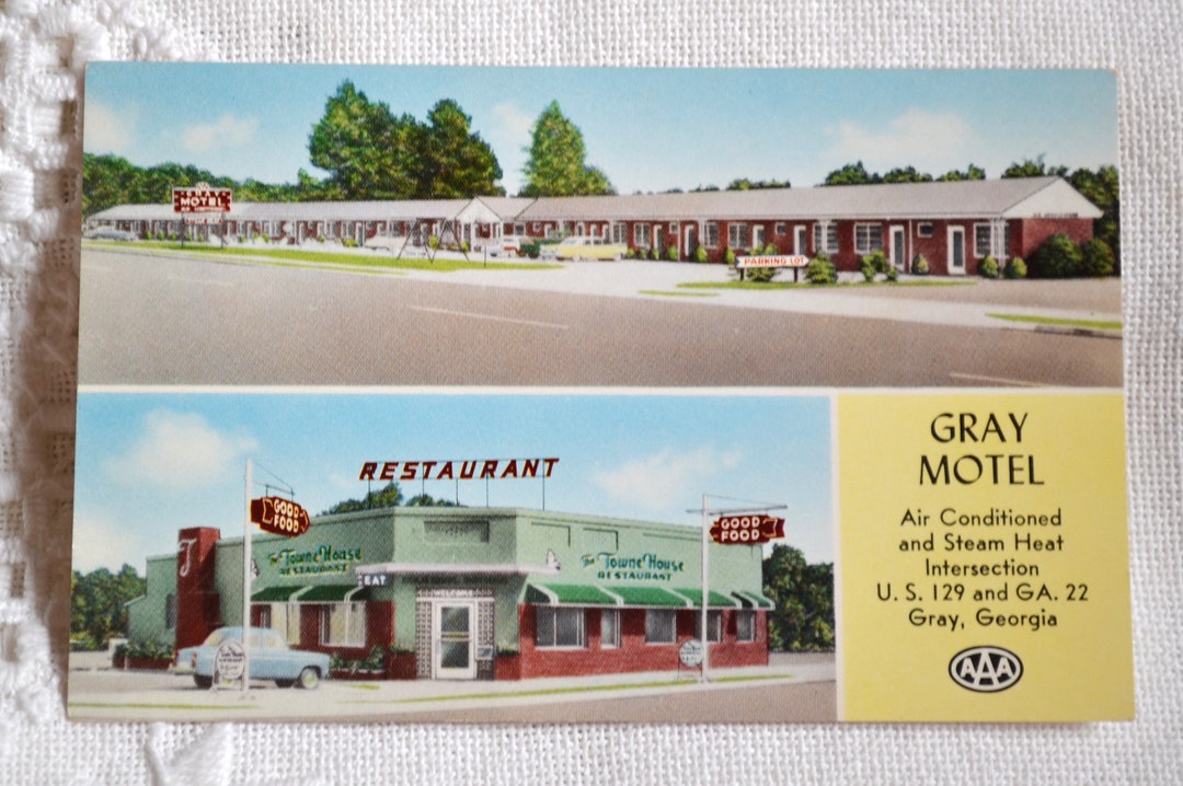 Vintage Georgia Postcard: Gray Motel & Restaurant Americana - Etsy