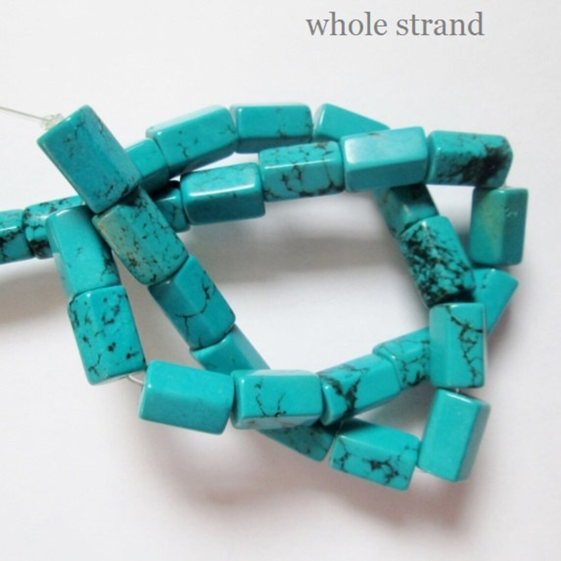 Blue Turquoise Magnesite Tube beads 12 mm x 8 mm Gemstone | Etsy