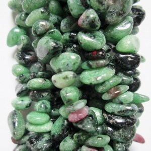 Genuine Ruby Zoisite Chips, Beads Approx. 8 Mm, Long Strand 36 Inch. - Etsy