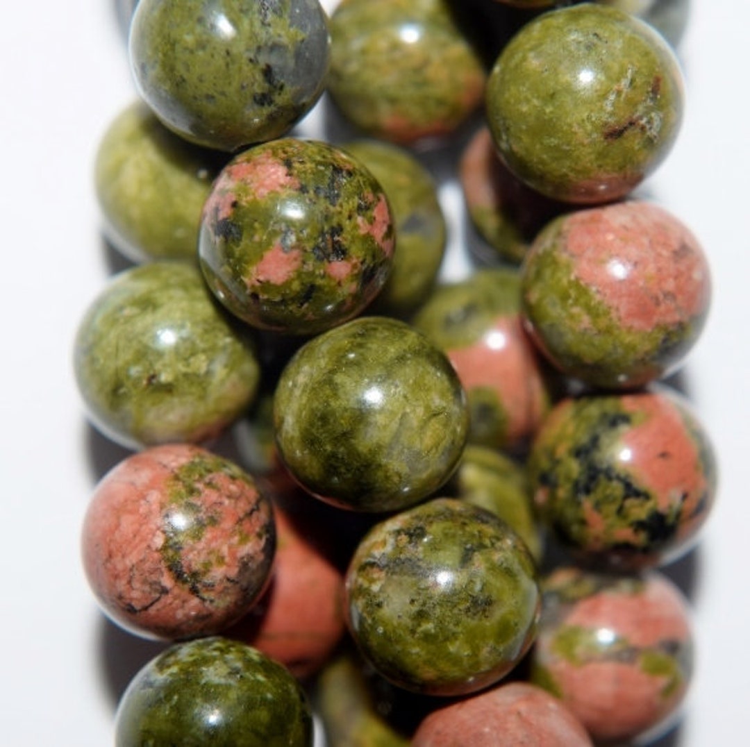 Genuine Unakite Beads Round 8 Mm Gemstone Beads Full Strand 15 1/2, 48 ...
