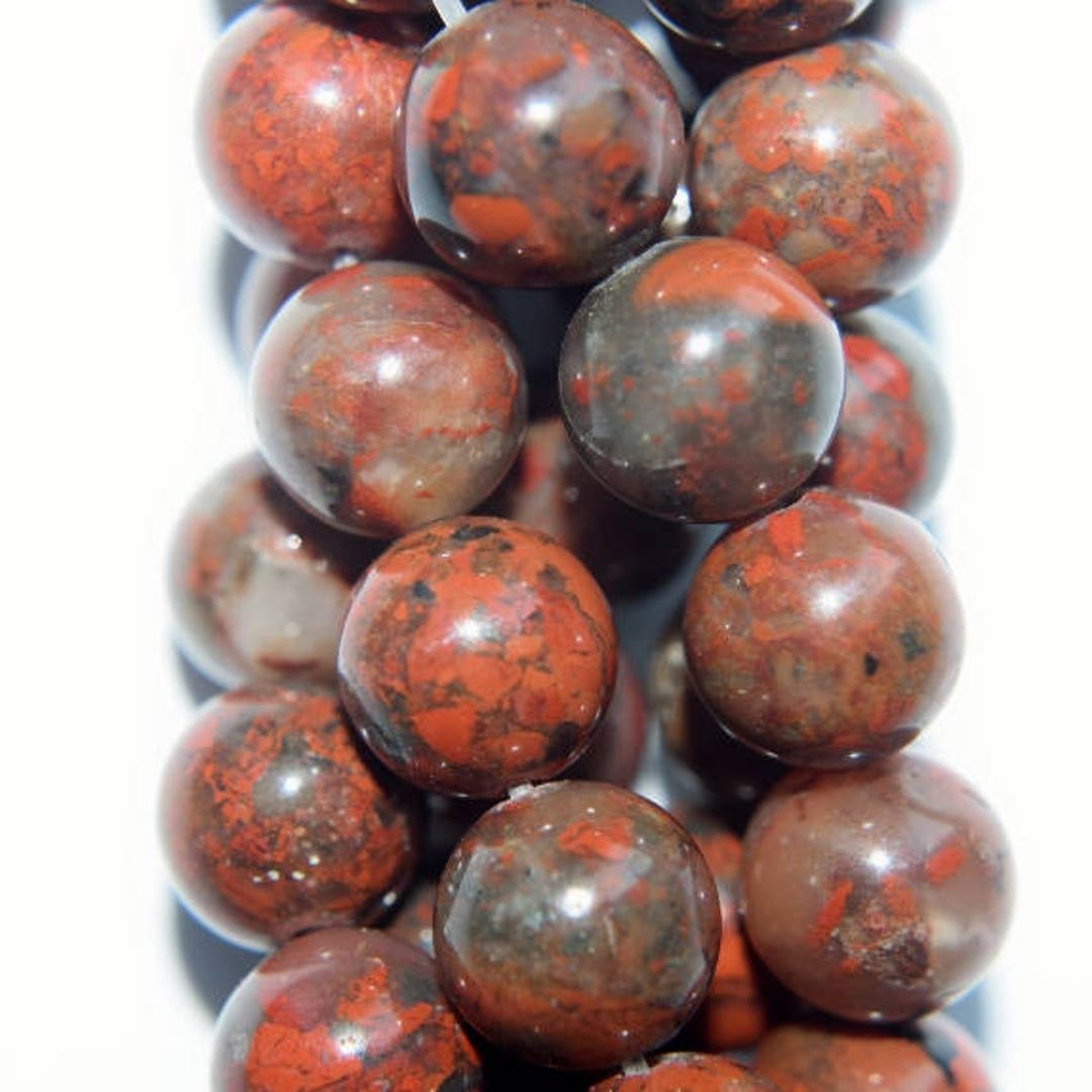 Genuine Red Sesame Jasper Beads Round 10 Mm Gemstone Beads - Etsy