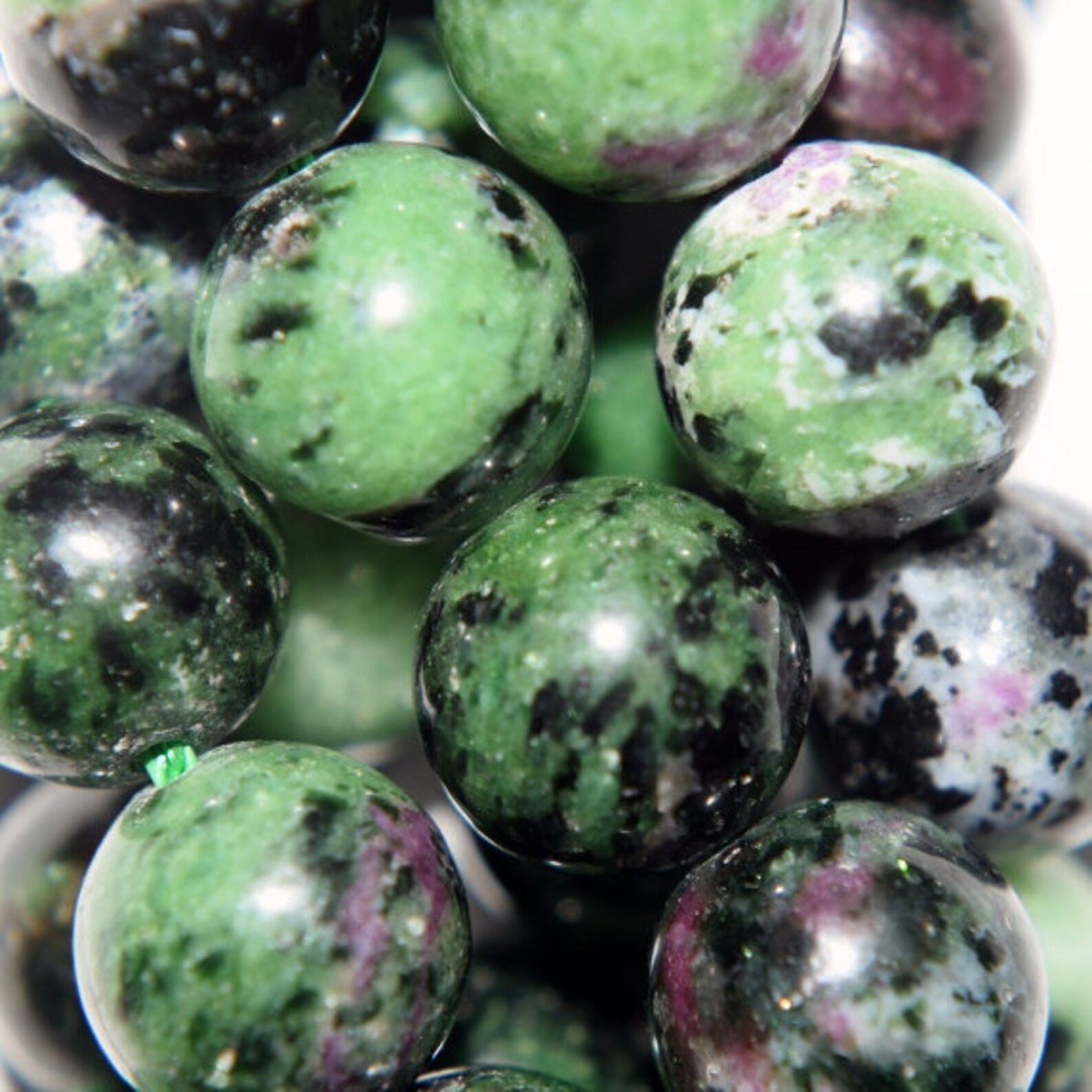 Genuine Ruby Zoisite Beads Round 10 Mm Gemstone Beads Full | Etsy