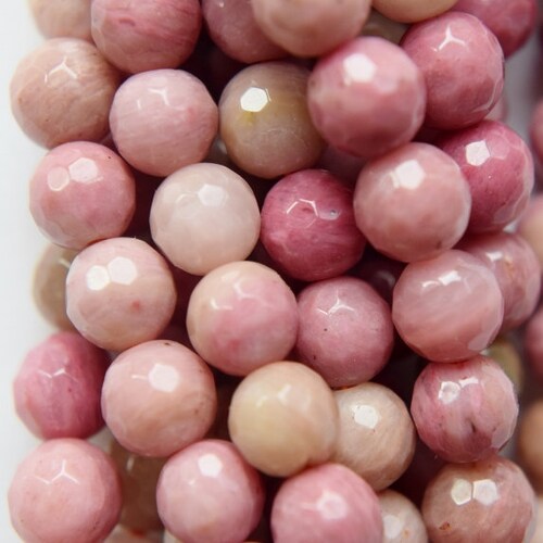 Natural Faceted Pink Rhodonite Round Beads 15 Strand 4mm - Etsy