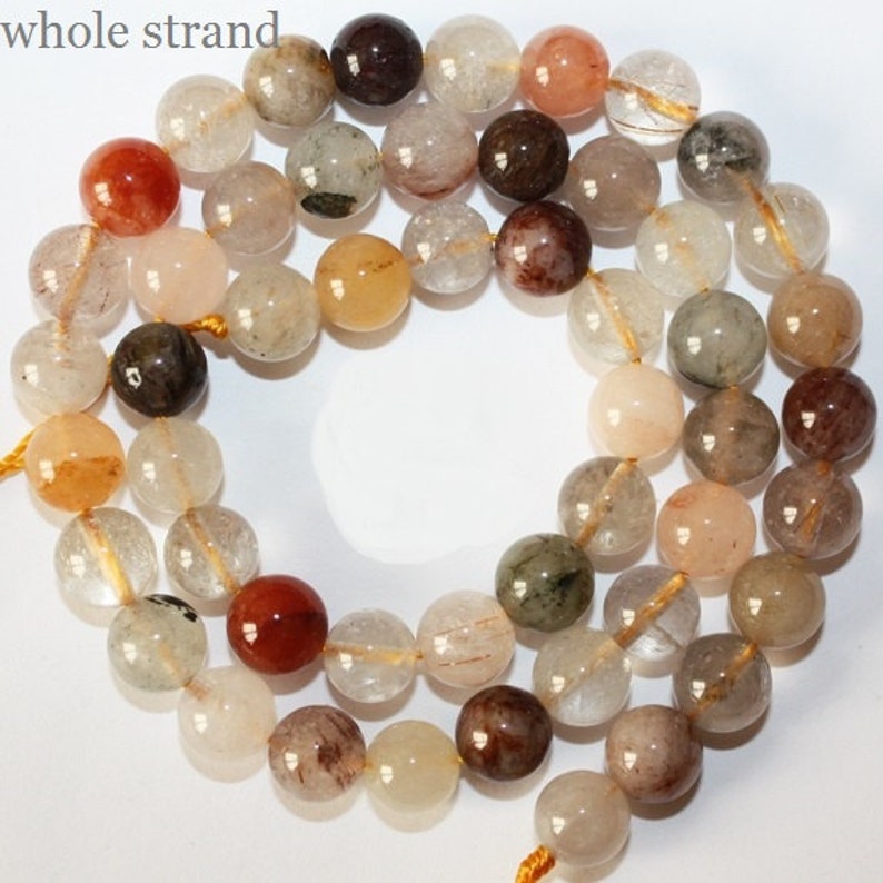 Genuine Rutilated Quartz Mix Multi Color beads 8 mm Gemstone | Etsy