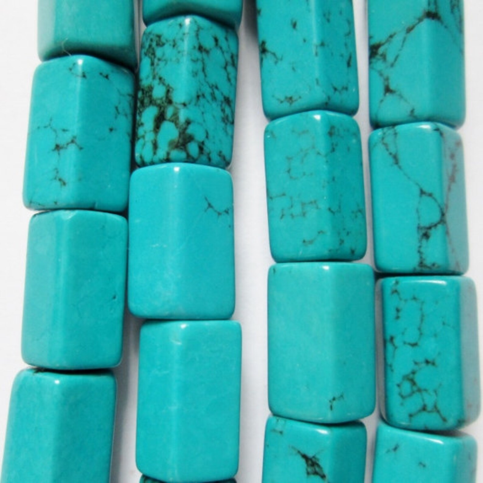 Blue Turquoise Magnesite Tube beads 12 mm x 8 mm Gemstone | Etsy