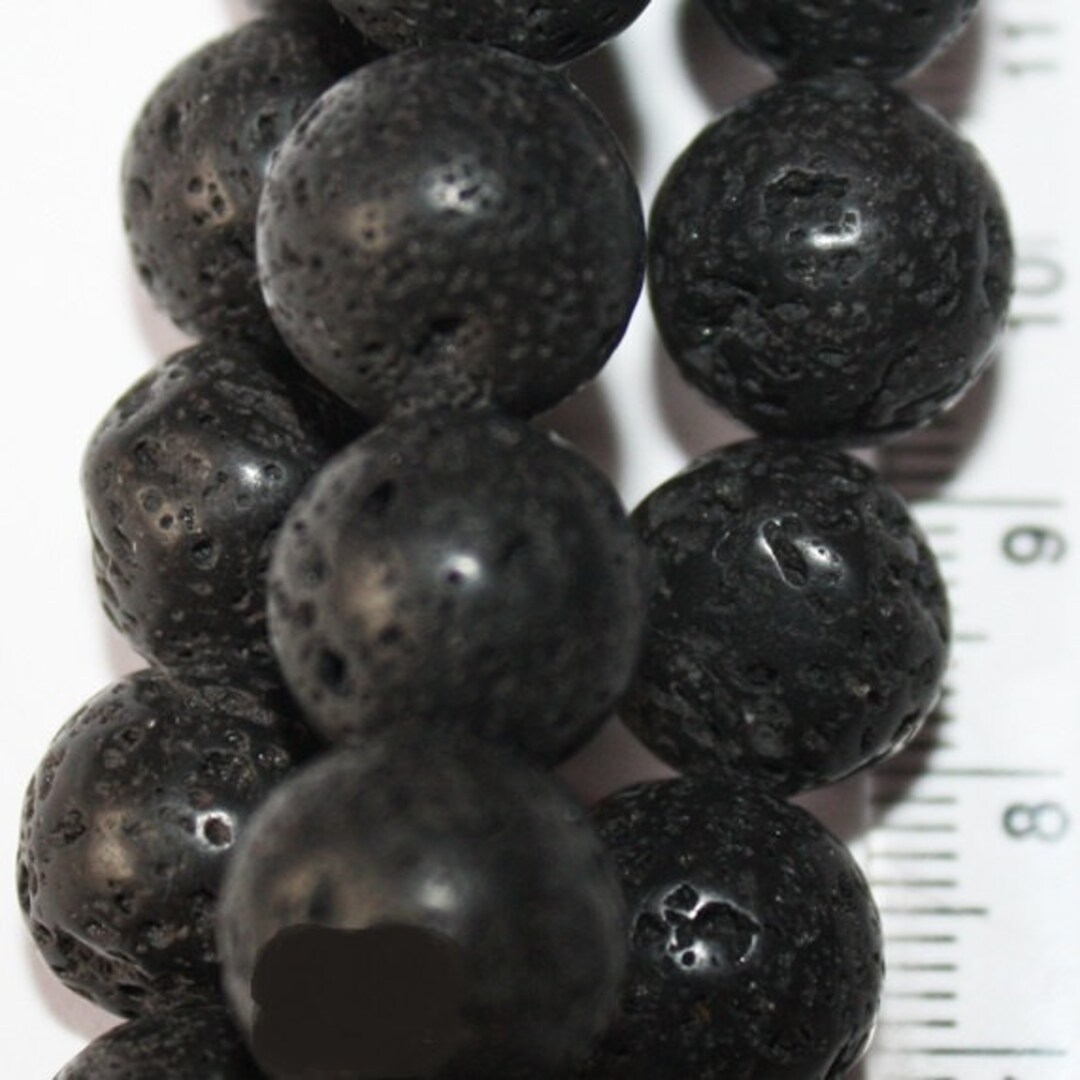 Volcanic Lava Round 12 Mm Gemstone Beads Full Strand - Etsy