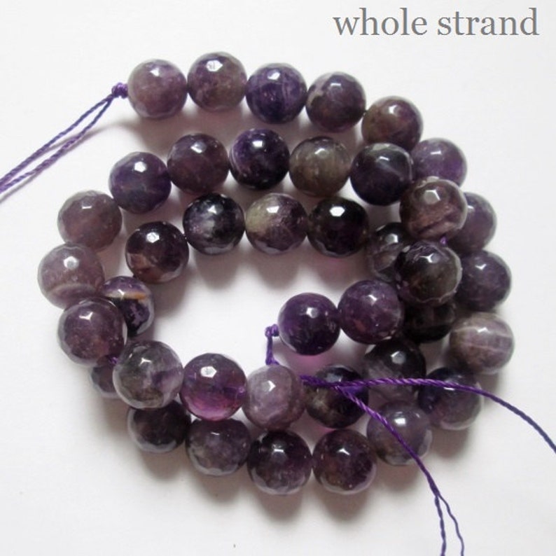 Faceted Genuine Amethyst Beads Round 10 Mm Beads Semi - Etsy
