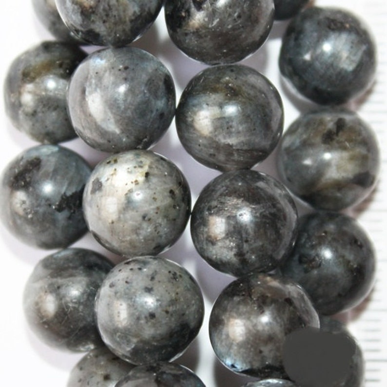 Natural Larvikite Black Labradorite Round 10 Mm Gemstone - Etsy