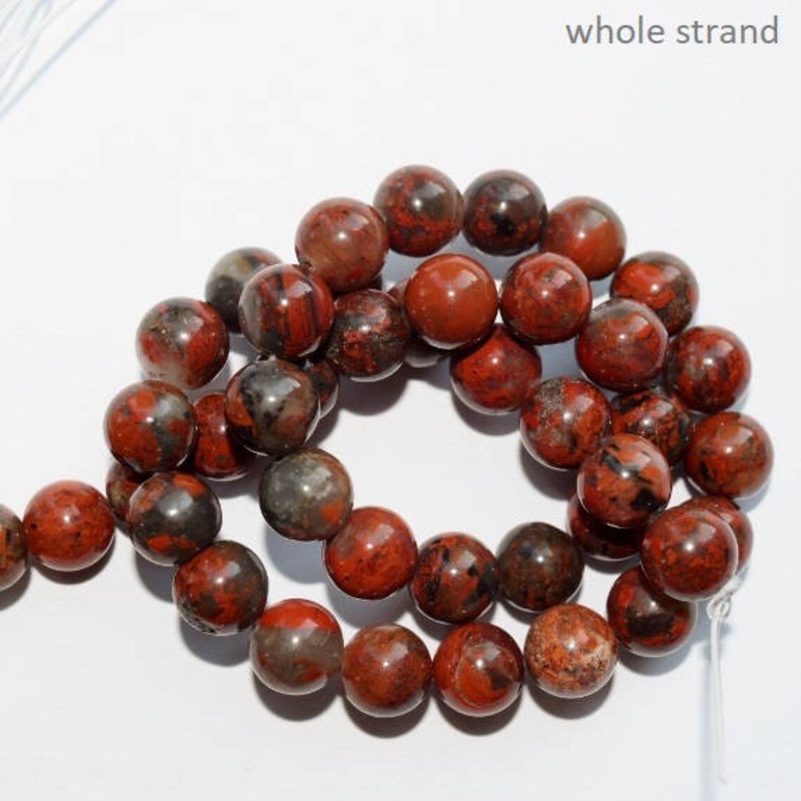 Genuine Red Sesame Jasper Beads Round 10 Mm Gemstone Beads - Etsy