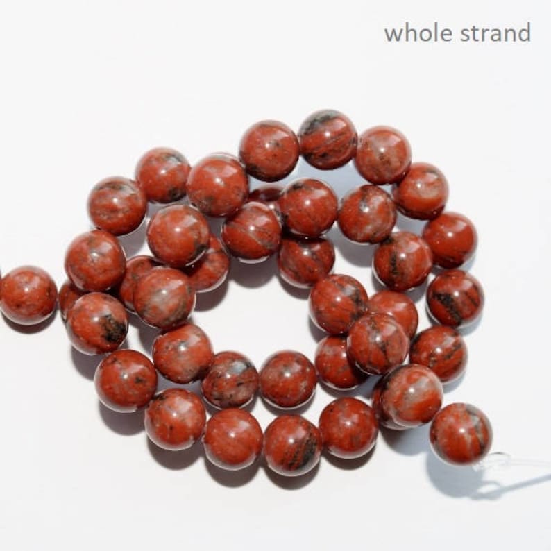 Genuine Red Sesame Jasper Beads Round 8 Mm Gemstone Beads - Etsy
