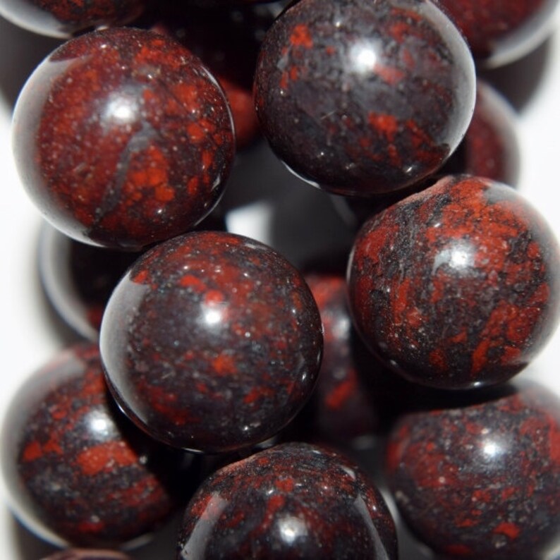 Natural Poppy Jasper Beads Brecciated Jasper Round 12 Mm - Etsy
