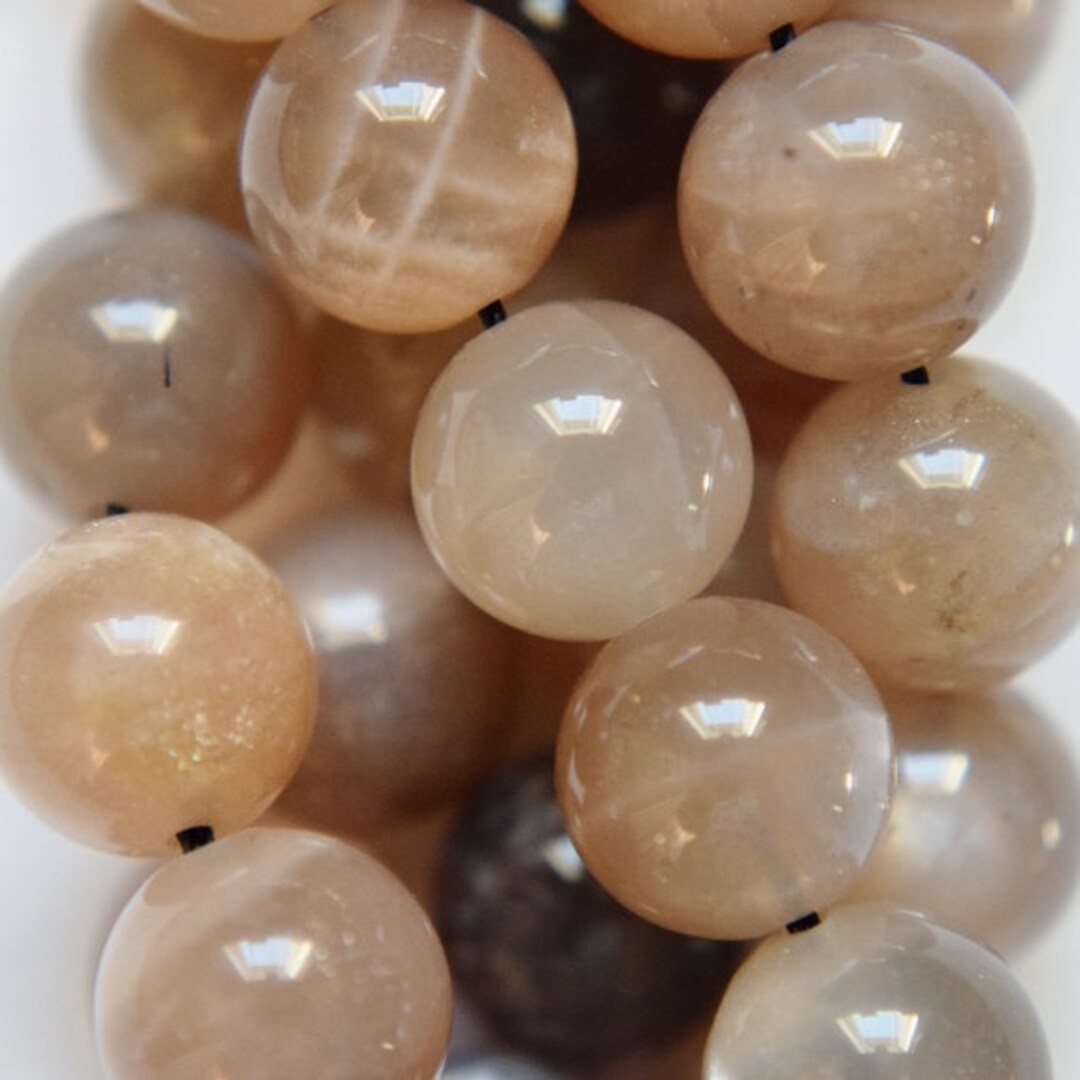 Genuine Multicolor Moonstone Beads Round 10 Mm Gemstone Beads Full ...