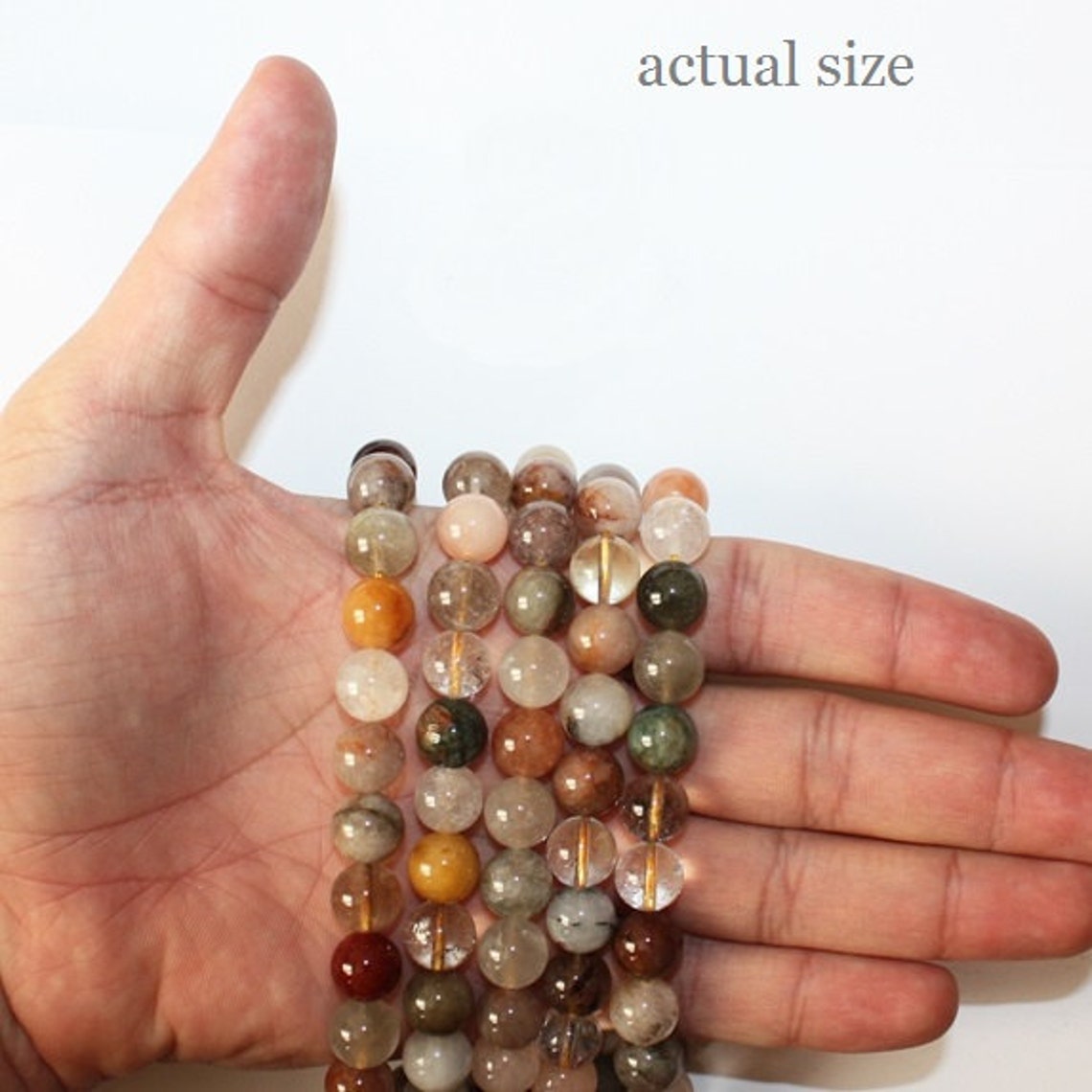 Genuine Rutilated Quartz Mix Multi Color Beads 10 Mm | Etsy