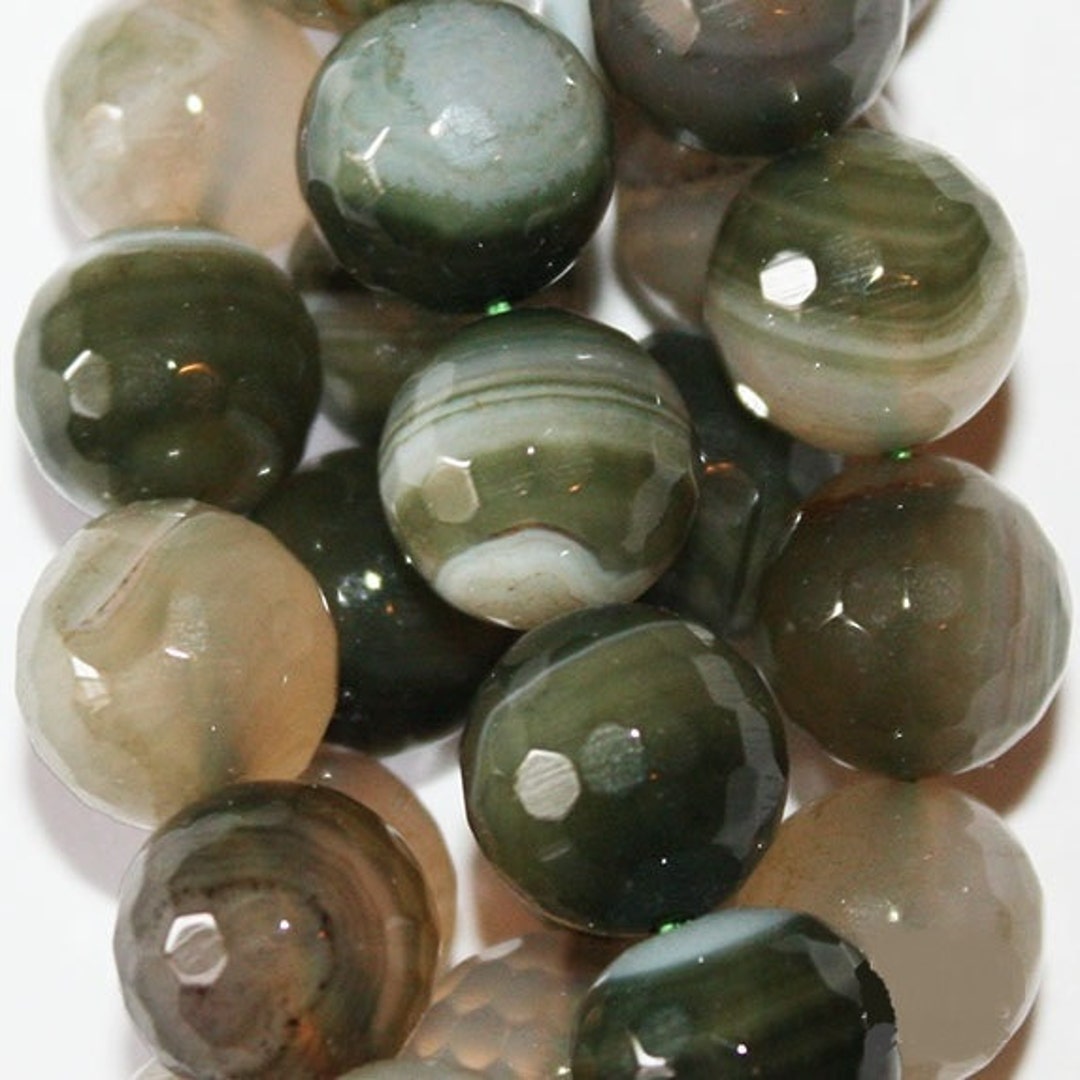 Faceted Crackle Agate Beads Round 10 Mm Gemstone Beads - Etsy