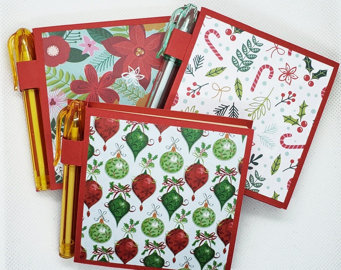 Christmas Sticky Note Holder and Pen Set/sticky Notes/memo - Etsy