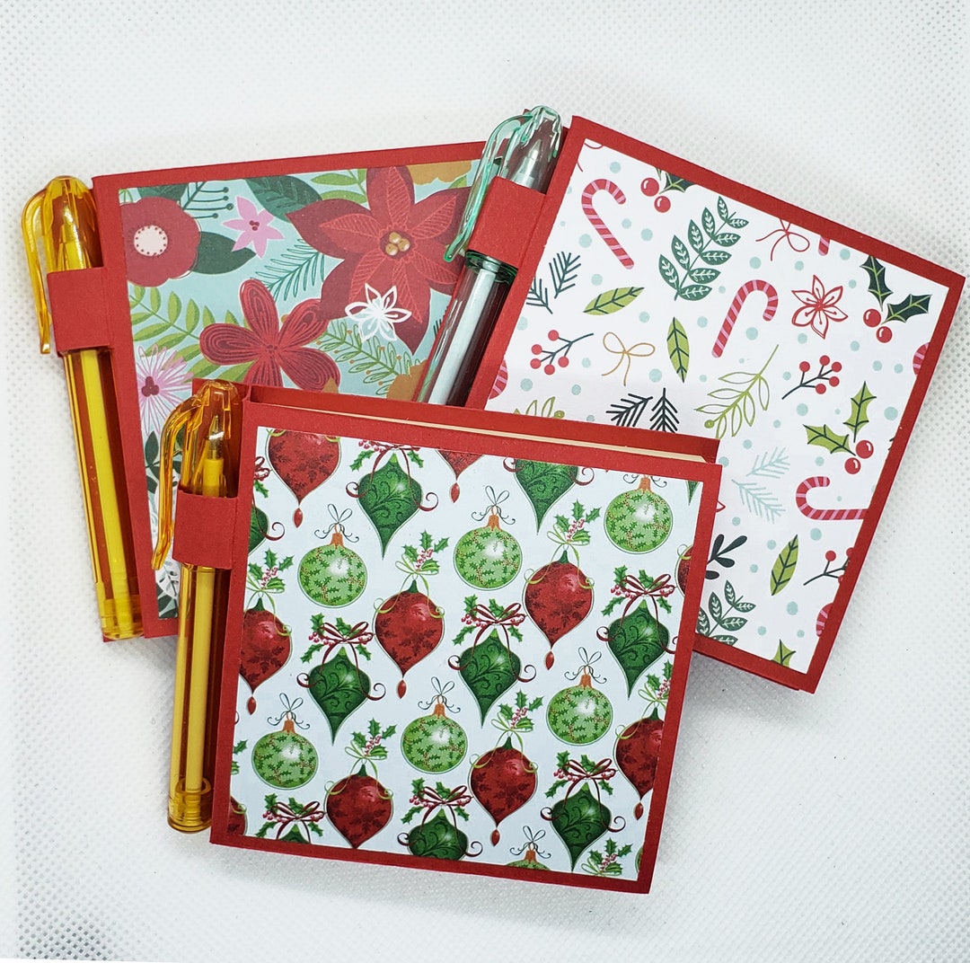 Christmas Sticky Note Holder and Pen Set/sticky Notes/memo - Etsy