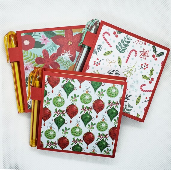 Christmas Sticky Note Holder and Pen Set/sticky Notes/memo - Etsy