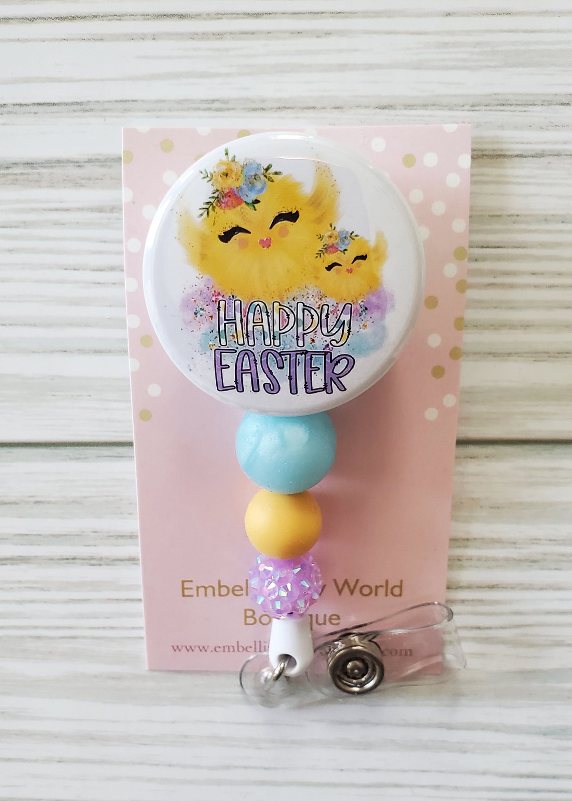 Easter Badge Reel/easter Chick Badge/badge Holder/id - Etsy