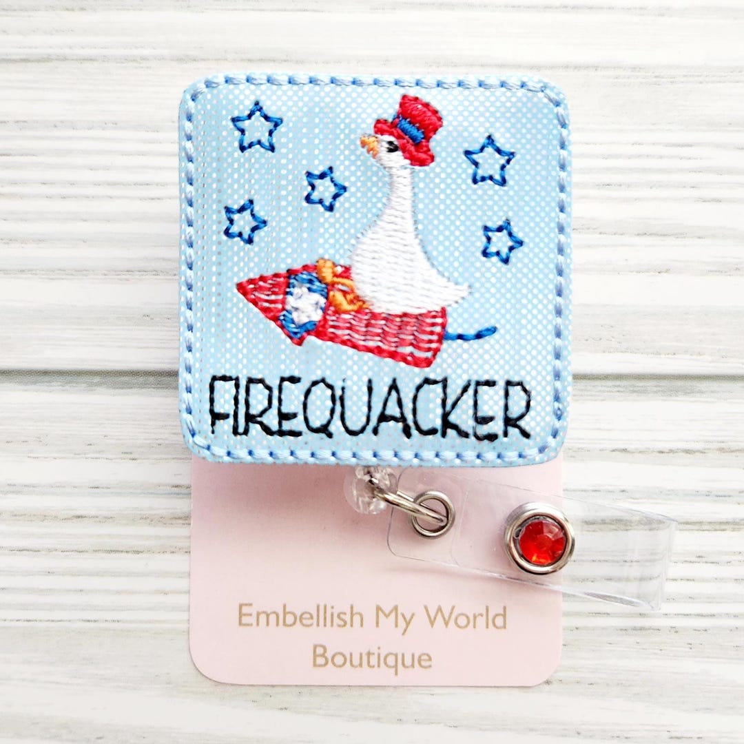 Patriotic Goose Badge Reel/4th of July Badge Reel/badge Holder/id ...