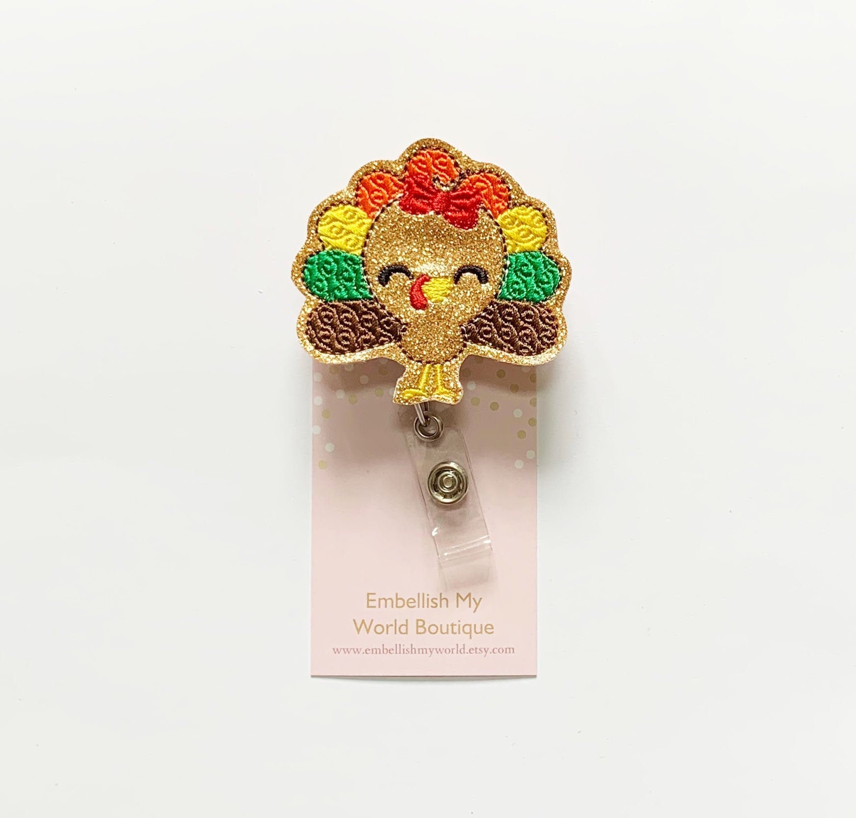 Thanksgiving Badge Reel/Turkey Badge Reel/Badge Holder/ID | Etsy