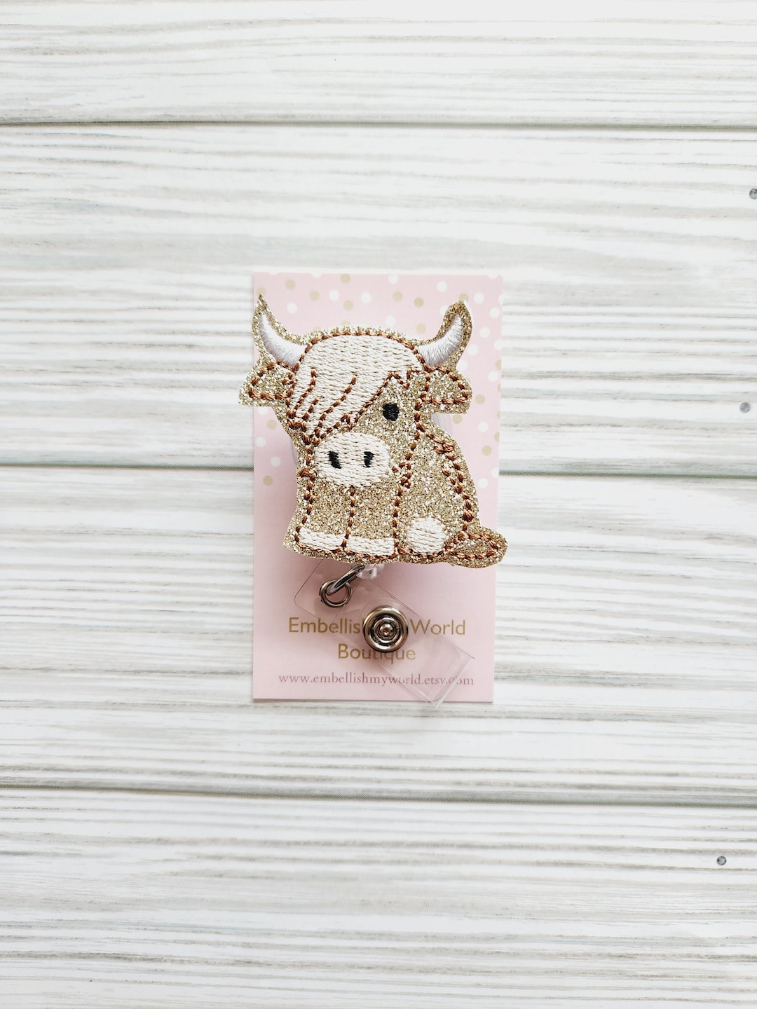 Highland Cow Badge Reel/retractable Badge Reel/nurse Badge Reel/badge ...