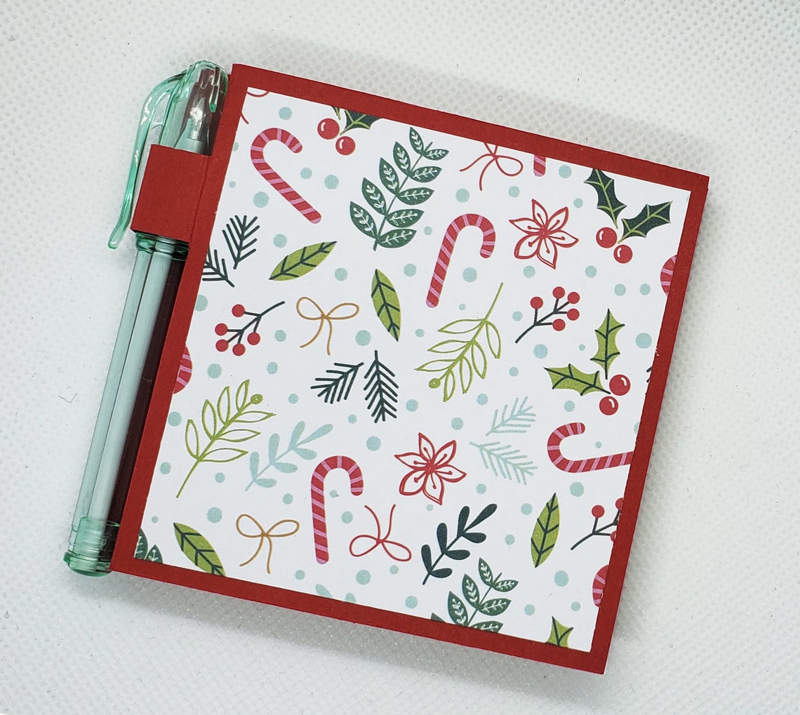 Christmas Sticky Note Holder and Pen Set/sticky Notes/memo - Etsy