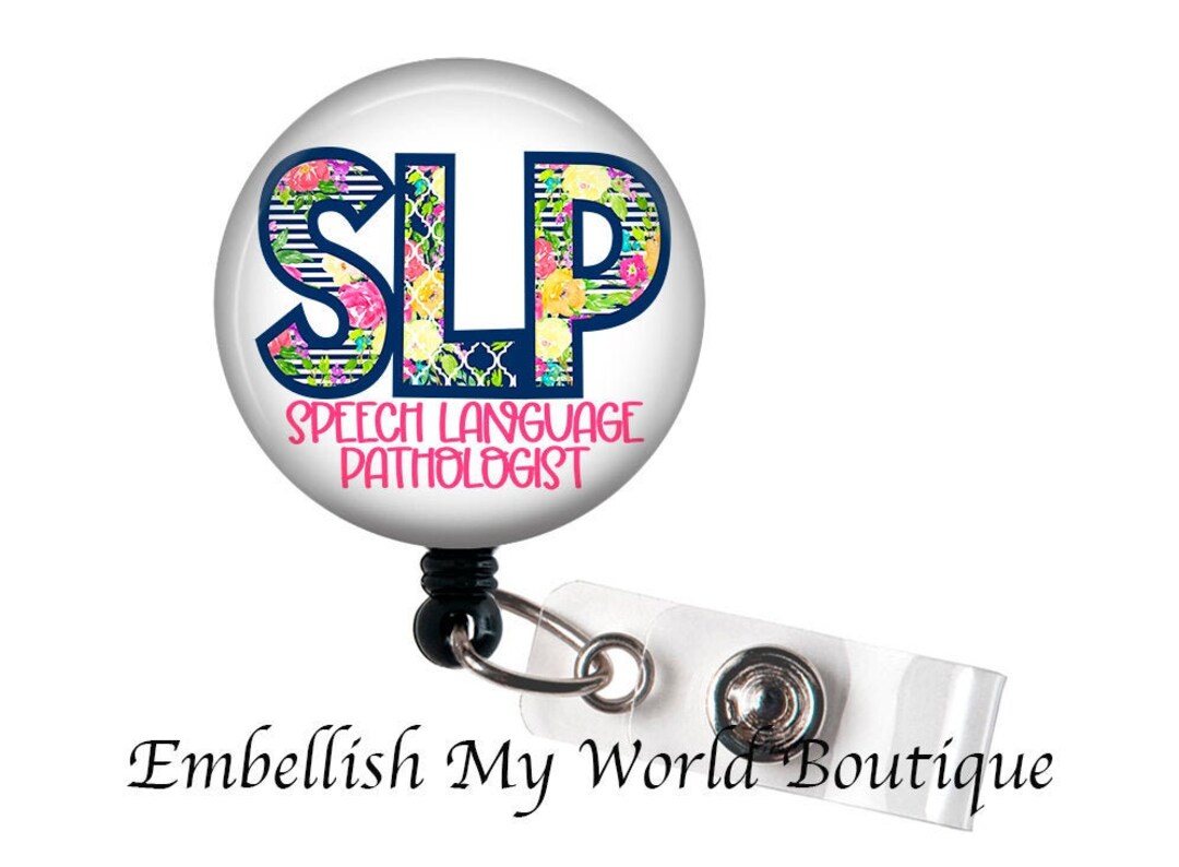 SLP Badge Reel/speech Language Pathologist/badge Reel/badge Holder/id ...