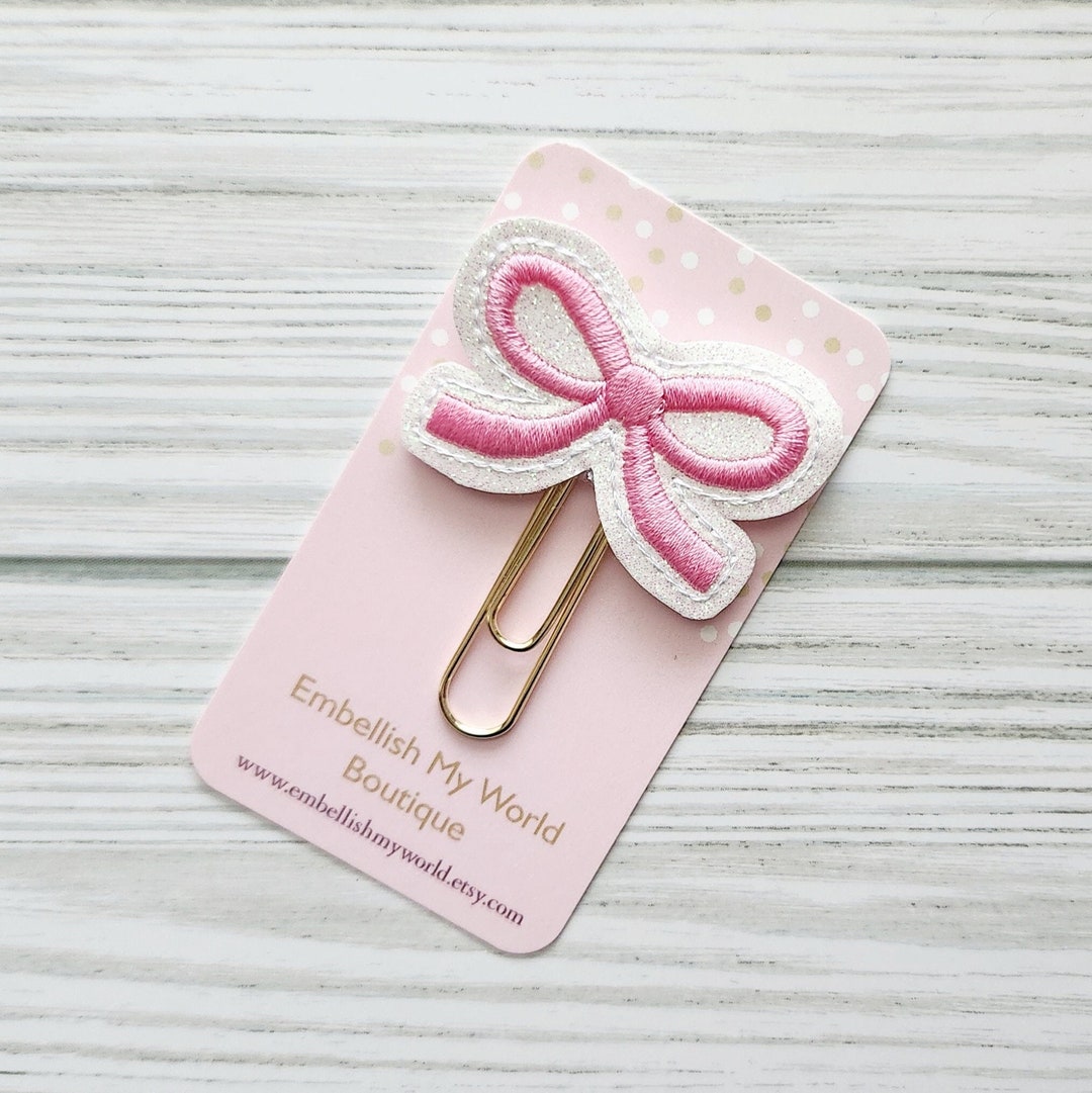Pink Coquette Bow Planner Clip/bookmark/page Marker/planner Accessories ...