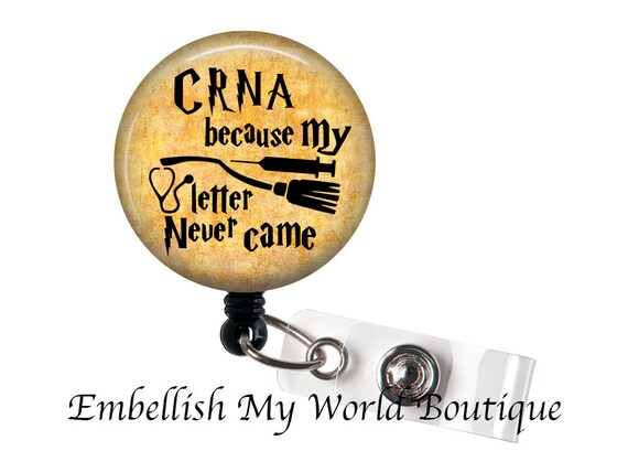 Crna Badge Reelnurse Anesthetist Badge Reelbadge Holderid Etsy