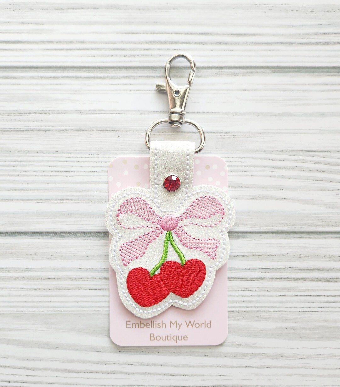 Coquette Bow and Cherries Keychain/purse Charm/bag Tag/backpack Tag ...