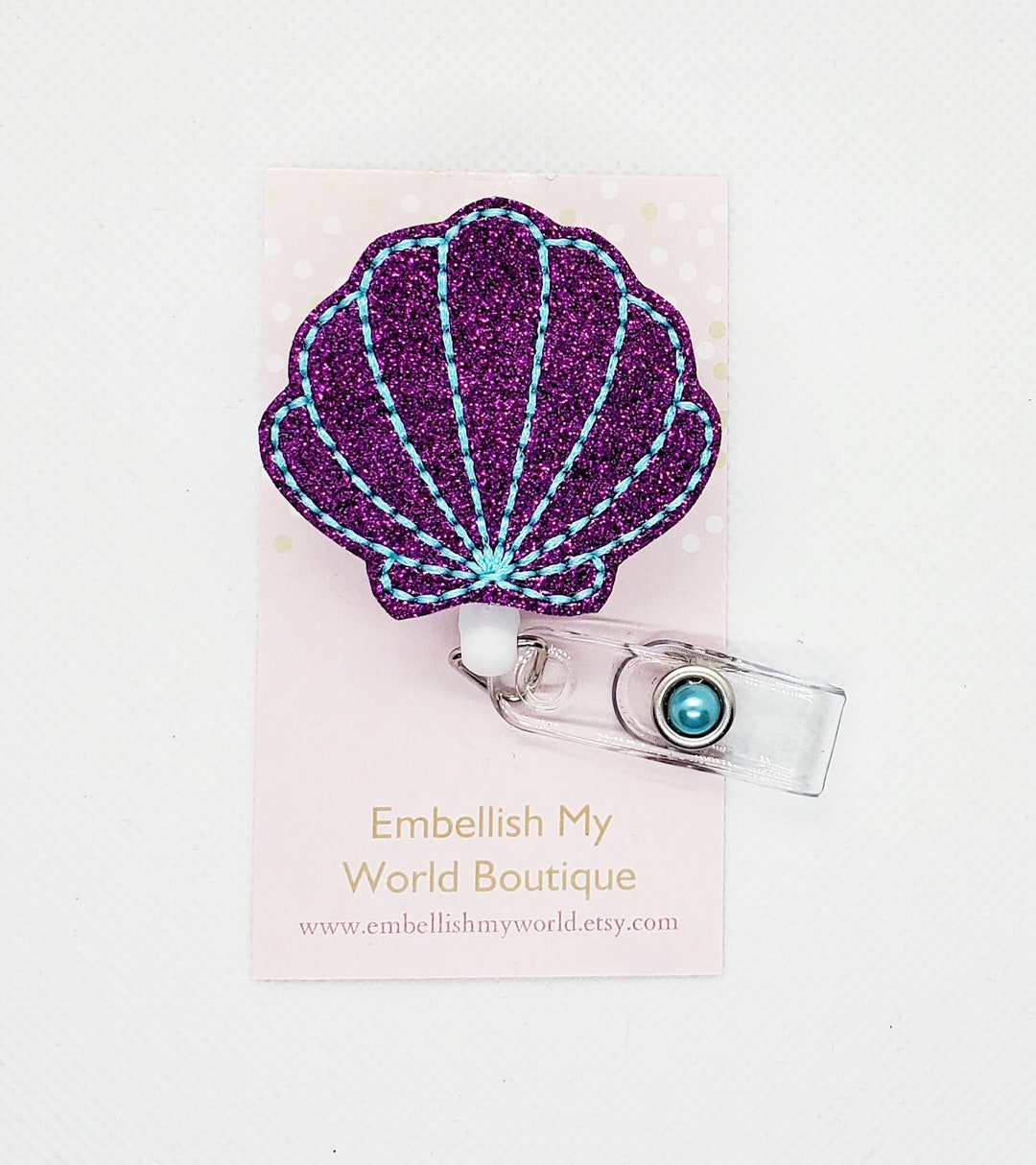 Sea Shell Badge Reel/retractable Badge Reel/nurse Badge Reel/badge ...