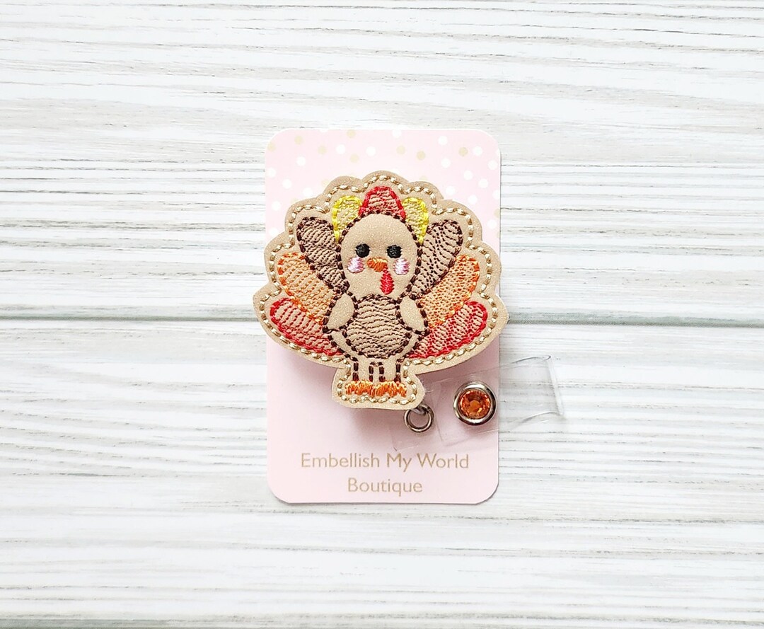 Turkey Badge Reel/thanksgivingbadge Reel/badge Holder/id Holder/badge ...