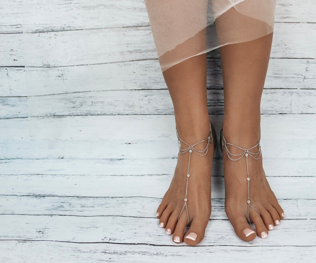 Sasha Foot Jewelry Bridal Barefoot Sandals Beach Wedding Shoes Boho