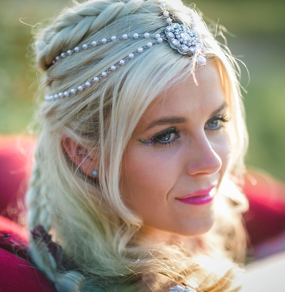 Pia Bridal Head Chain Pearl Head Jewelry Hair Jewelry for | Etsy