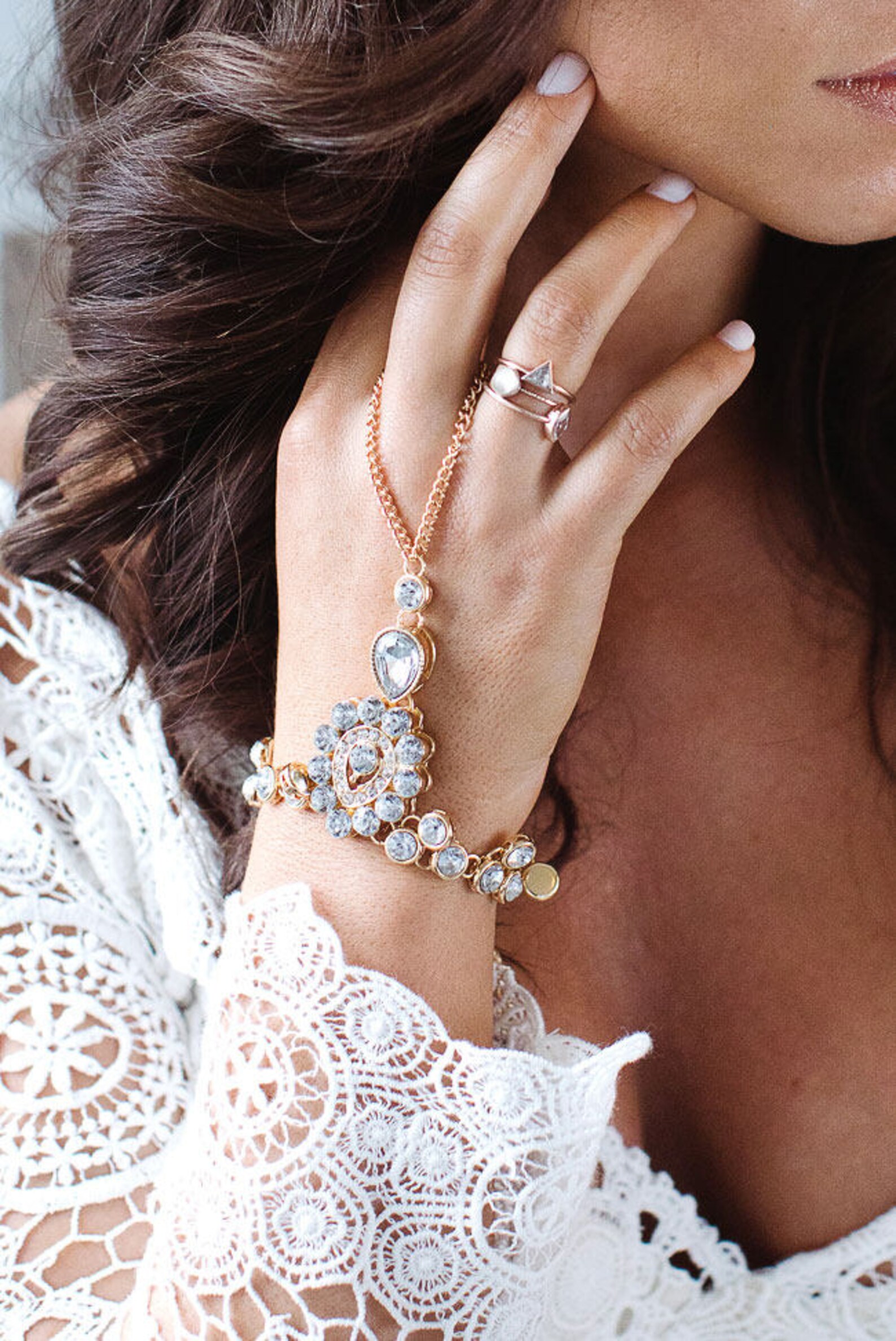 Sonia Gold Hand Chain Bridal Hand Jewelry Gold Hand Bracelet - Etsy