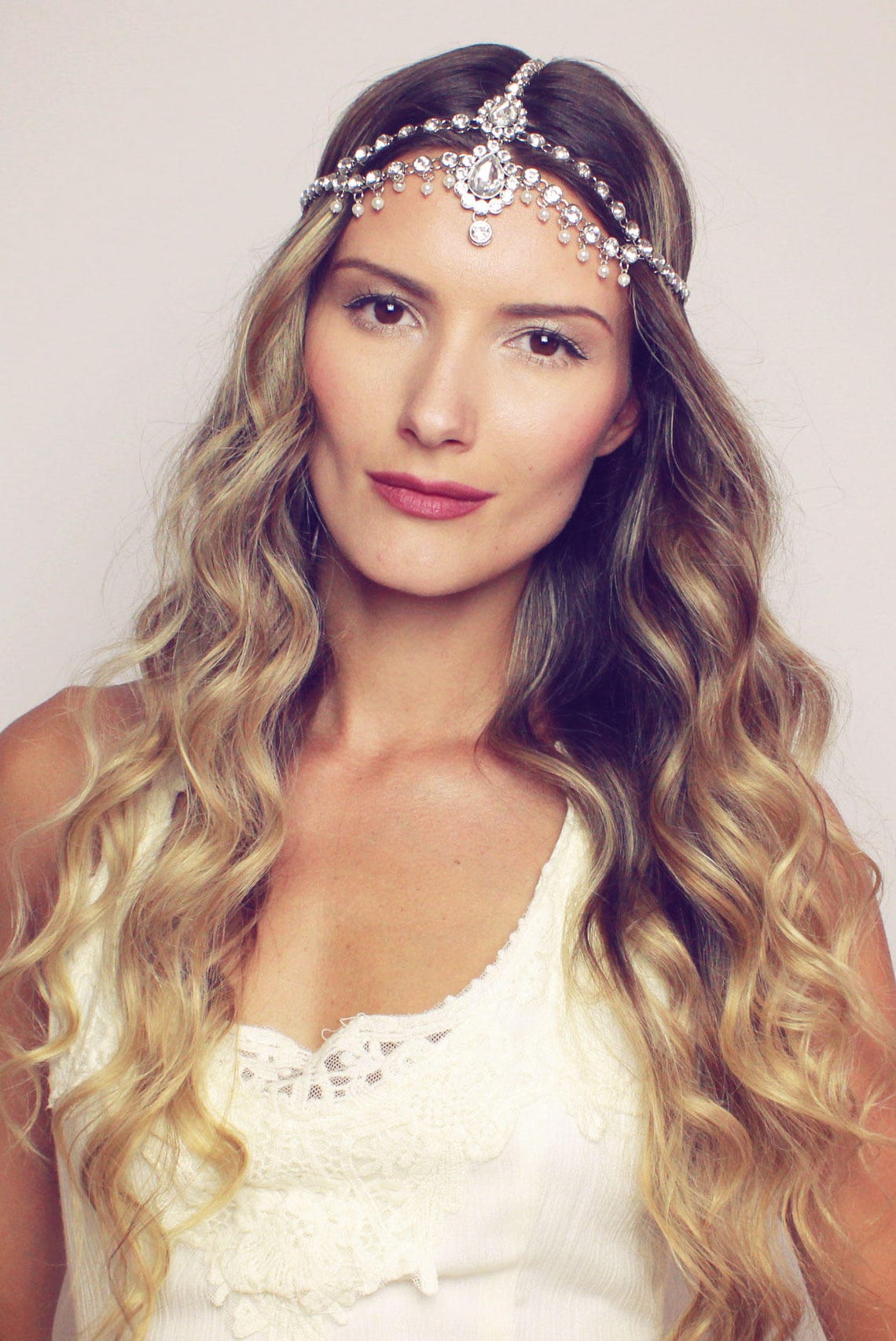 Marion Head Chain Bridal Head Jewelry Head Piece Silver - Etsy