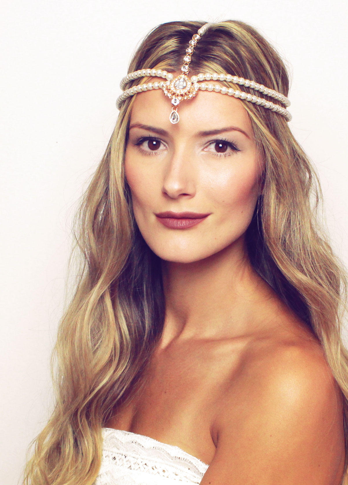 Aria Pearl Head Chain Head Jewelry Head Piece Wedding Hair | Etsy