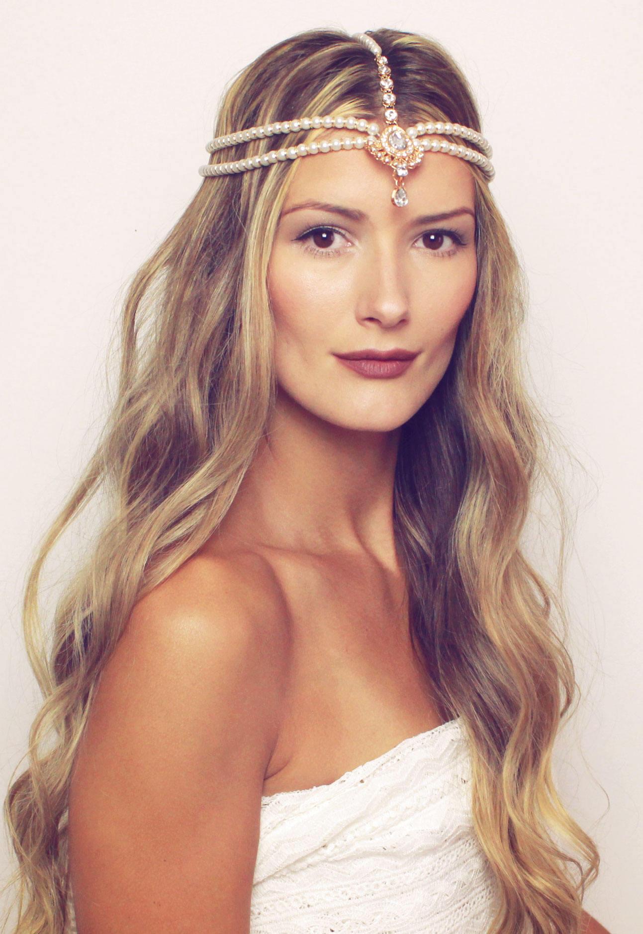 Aria Pearl Head Chain Head Jewelry Head Piece Wedding Hair | Etsy