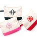 Monogrammed Cosmetic Bag | Personalized Canvas Colorblock Makeup Pouch ...