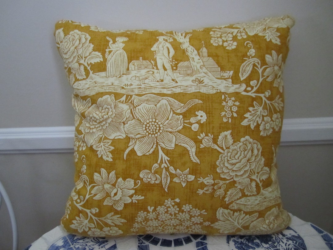 Gorgeous Pierre Deux Pillow La Declaration & Chloe Golden Yellow French ...