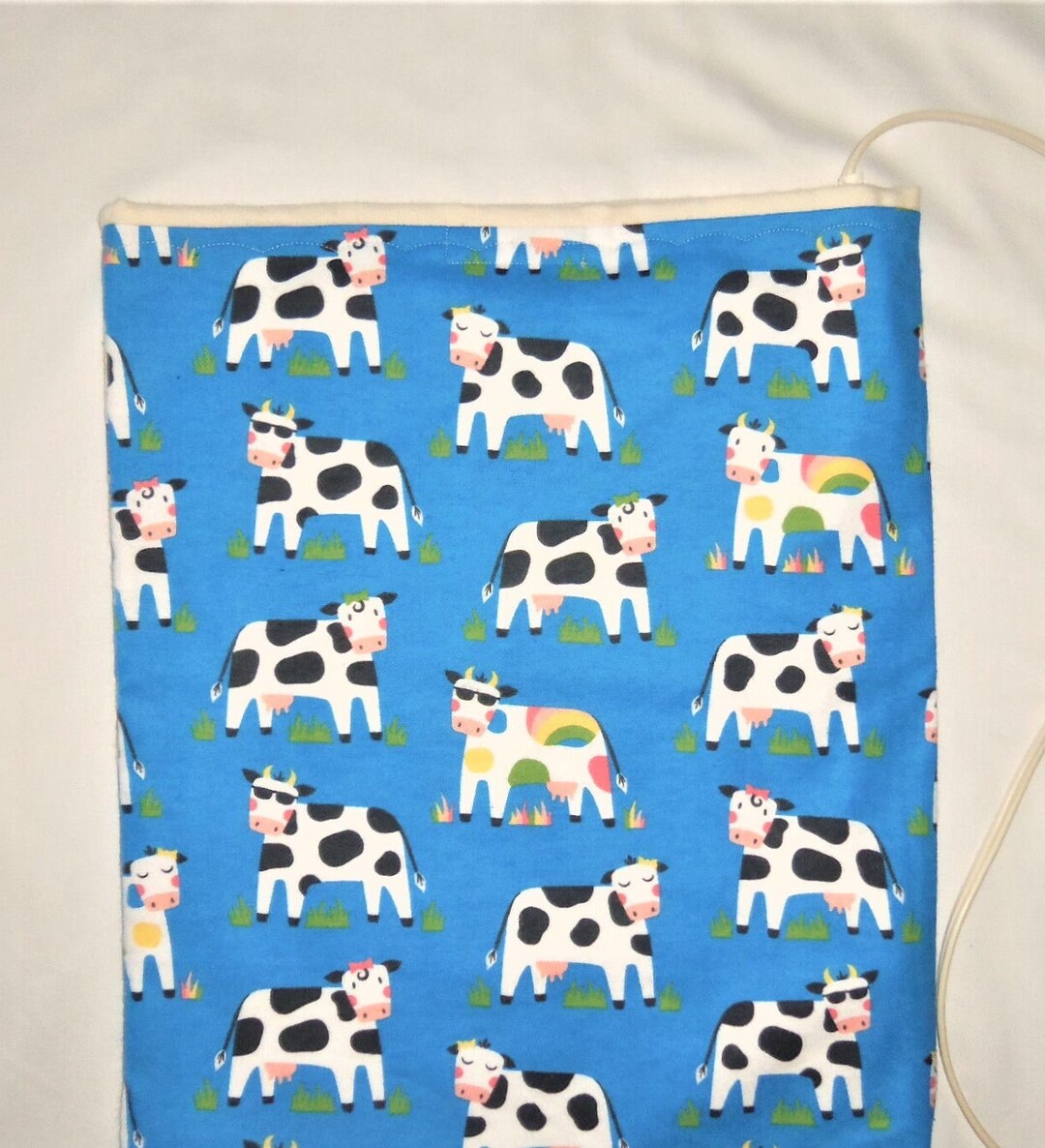 Heating Pad Cover 2 Flannel Layers, Cow Cover, Flannel Pad Cover, Blue ...