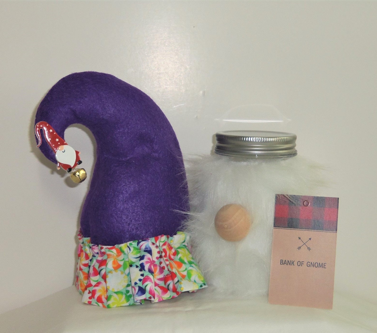 Bank of Gnome Child Gnome Bank Candy Bank Holiday Gnome - Etsy