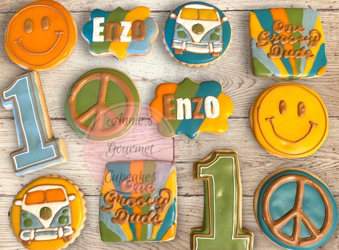One Groovy Dude Sugar Cookies 1dzn - Etsy