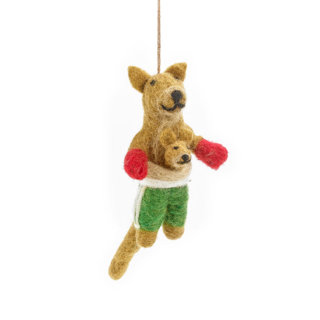 Bobby the Boxing Kangaroo - Hanging Decoration - Handmade - Needle Felt ...