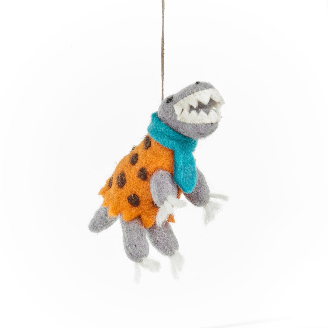 Needle Felt Dino-mite Dinosaur Hanging Decoration: Eco-friendly Wool ...