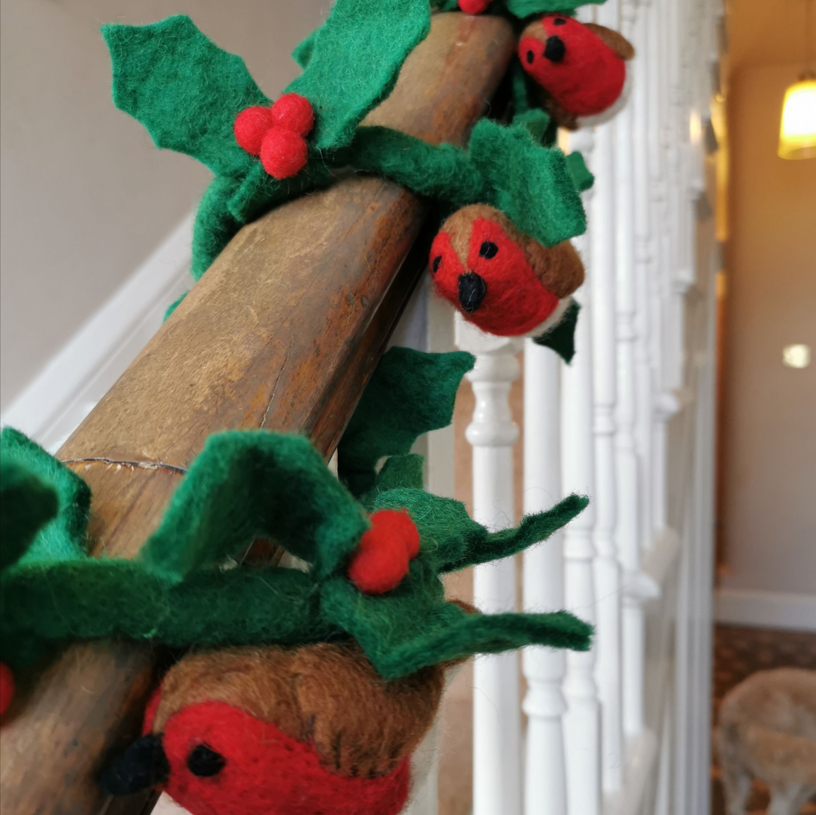 Holly Garland With Robins Felt Garland Felted Decorations - Etsy