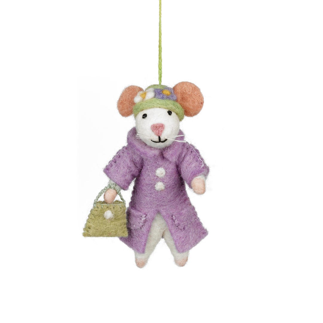 Handmade Felt Matilda Mouse - Eco-friendly Hanging Decoration - Etsy